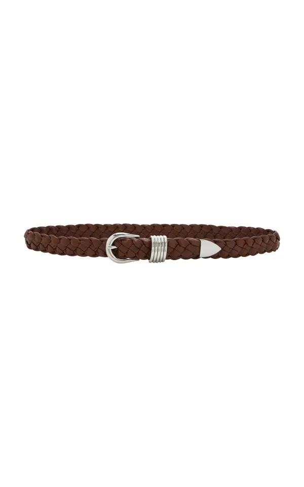 DEHANCHE Hollyhock Braided Leather Belt - Brown