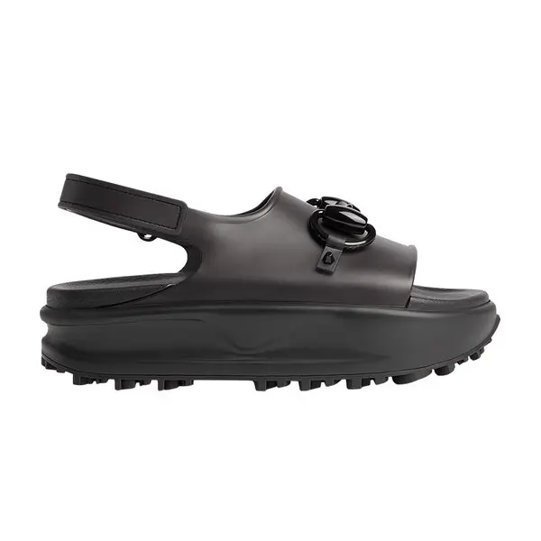 Gucci Horsebit Flatform Sandal - Black