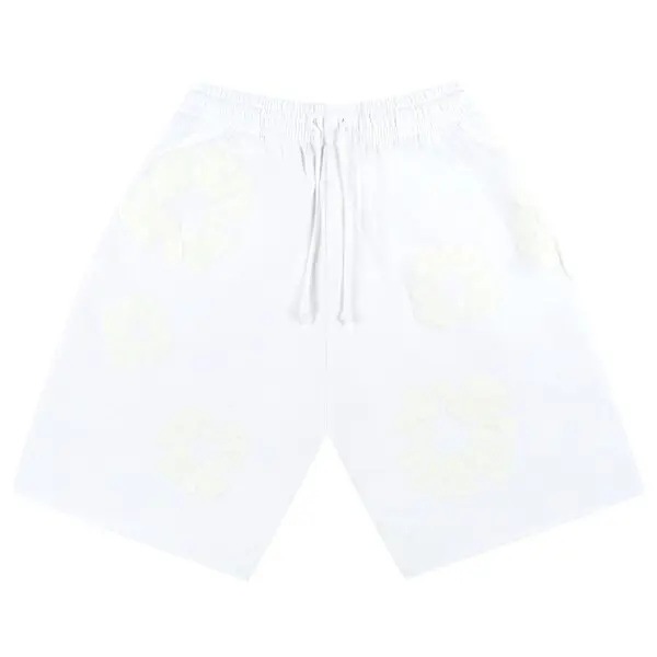 DENIM TEARS Mono Cotton Wreath Shorts - White