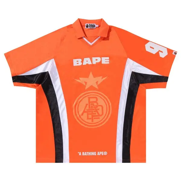 BAPE Multi Logo Relaxed Fit Soccer Jersey - Orange