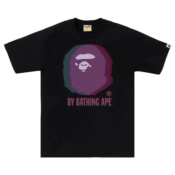 A BATHING APE Glitch Art Bathing Tee - Black