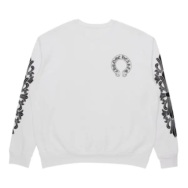 Chrome Hearts Horseshoe Logo Crewneck - White