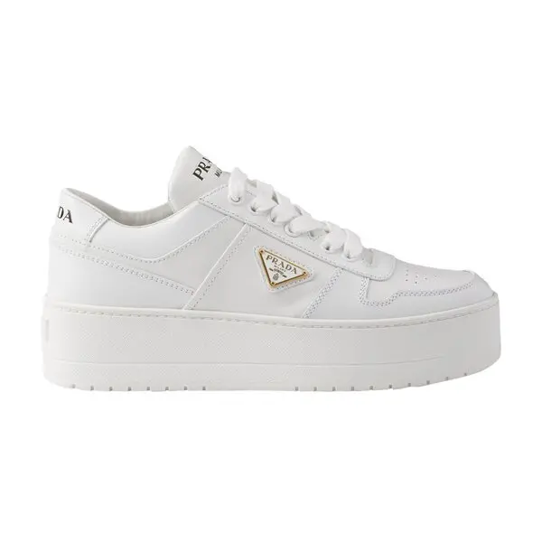 Prada Downtown Bold Leather Sneaker - White