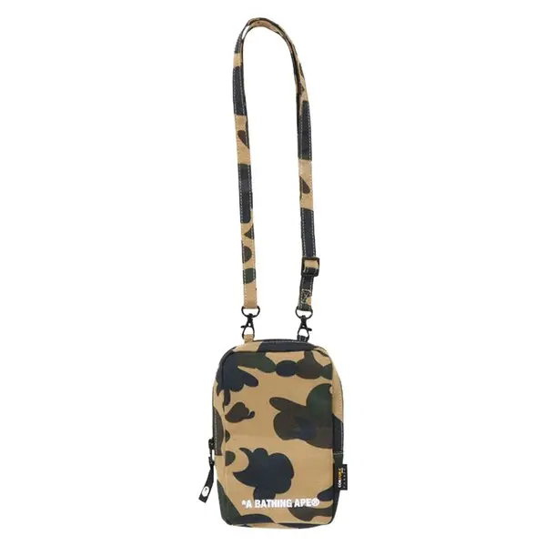 A BATHING APE 1st Camo Cordura Phone Shoulder Bag - Yellow