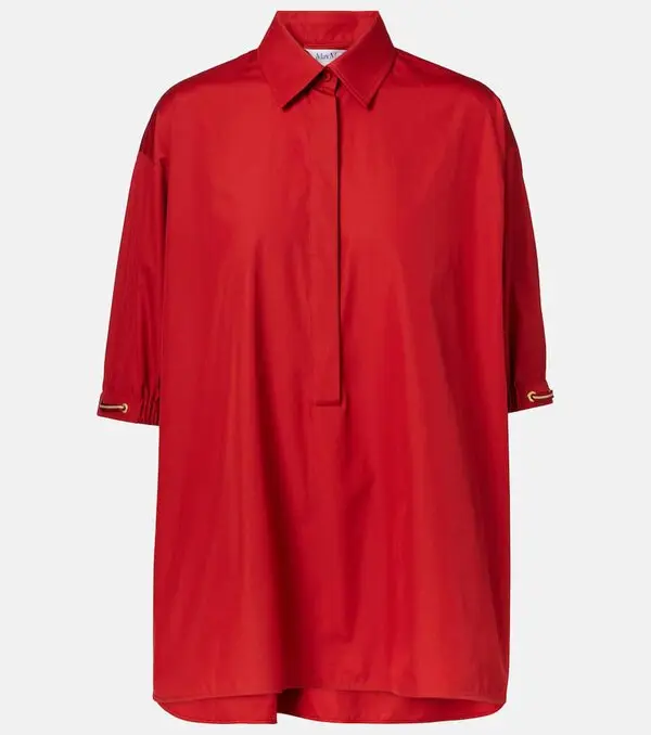 Max Mara Teano Cotton Poplin Shirt - Red