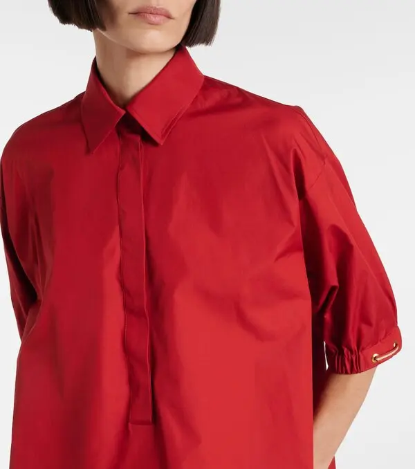 Max Mara Teano Cotton Poplin Shirt - Red