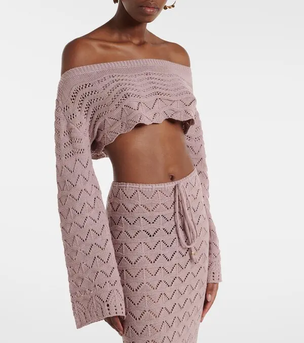 BANANHOT Helena Crochet Crop Top - Pink