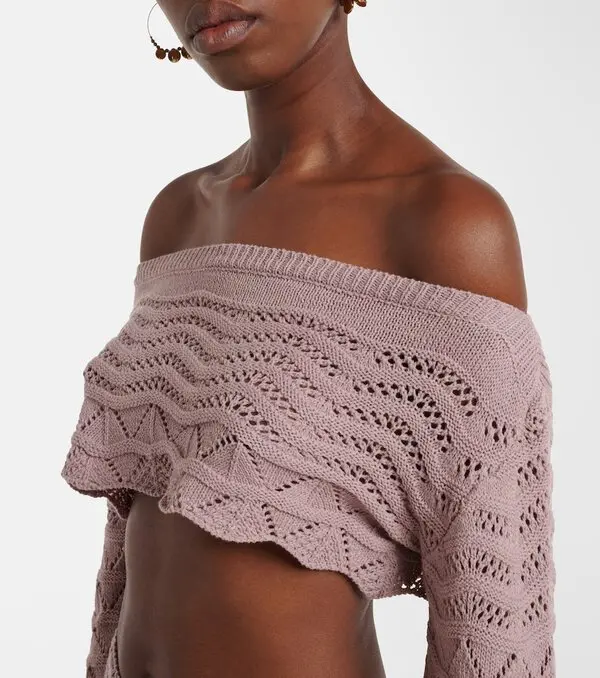 BANANHOT Helena Crochet Crop Top - Pink