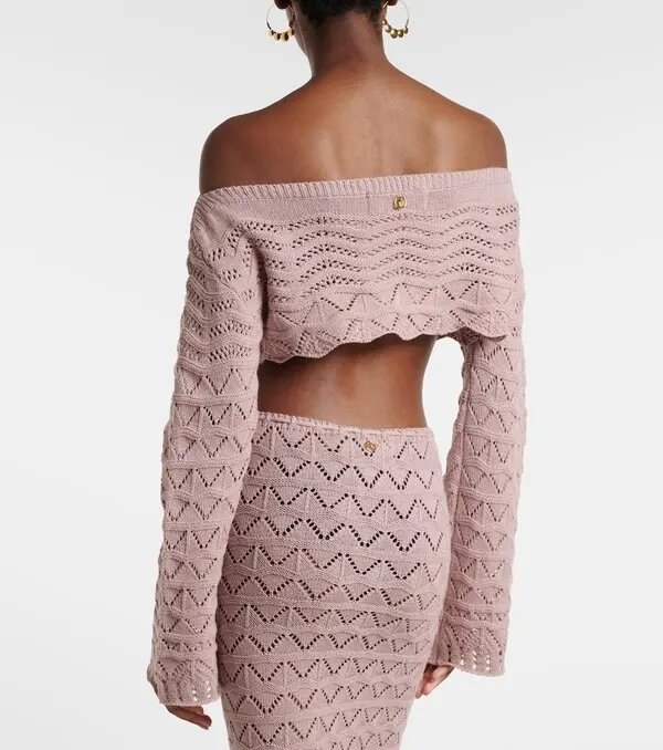 BANANHOT Helena Crochet Crop Top - Pink