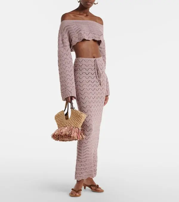 BANANHOT Helena Crochet Crop Top - Pink