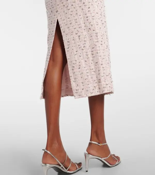 SELF-PORTRAIT Embellished Bouclé Midi Dress