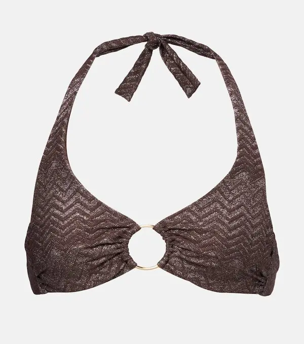 Melissa Odabash Brussels Halterneck Bikini Top - Brown