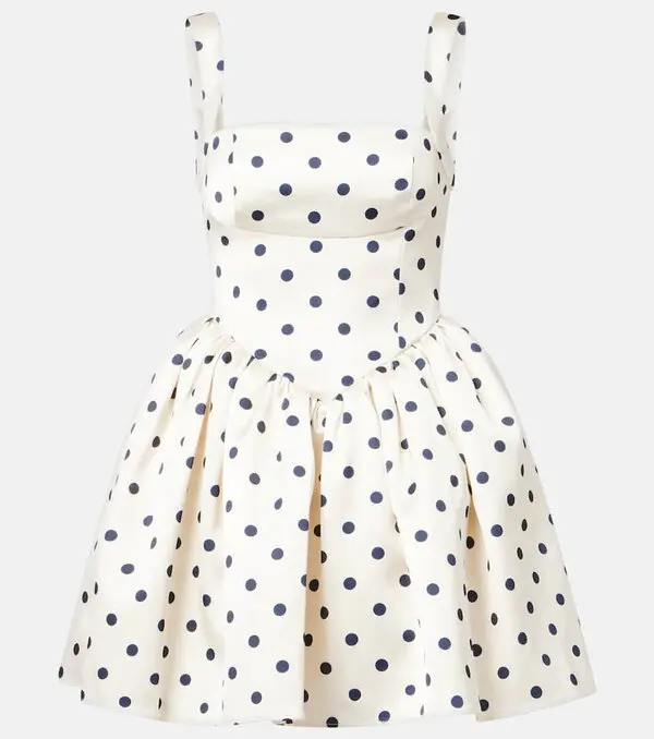 SELF-PORTRAIT Polka-dot Mini Dress - White