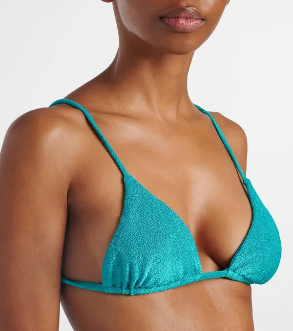 Jade Swim Via Terry Bikini Top - Blue