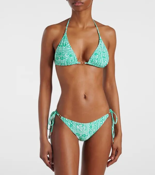 Melissa Odabash Costa Printed Bikini Bottom - Green