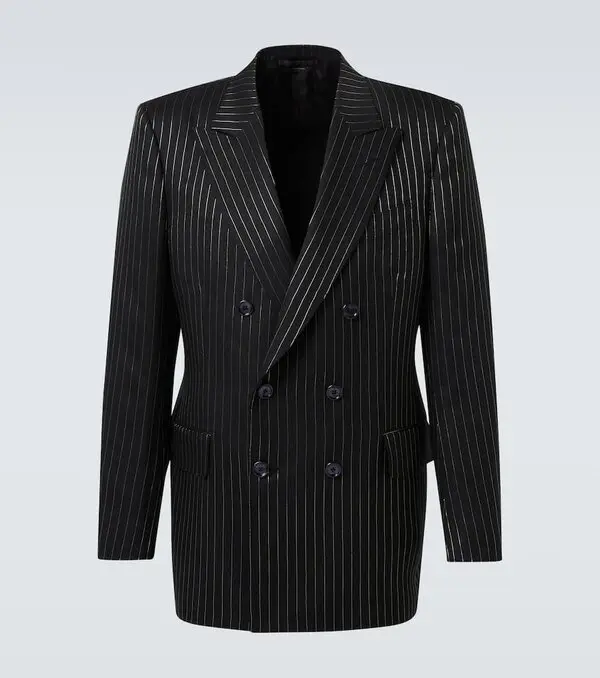 TOM FORD Striped Wool And Silk Lamé Blazer
