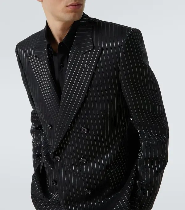 TOM FORD Striped Wool And Silk Lamé Blazer