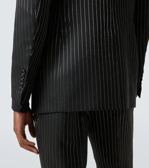 TOM FORD Striped Wool And Silk Lamé Blazer