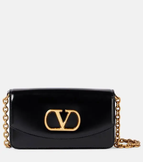 Valentino Garavani Vain Small Leather Clutch - Black
