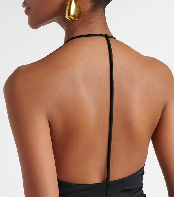 Victoria Beckham Gathered Jersey Gown - Black