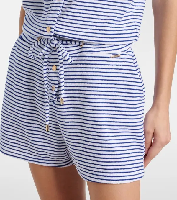 Melissa Odabash Venus Cotton-blend Terry Romper - Blue