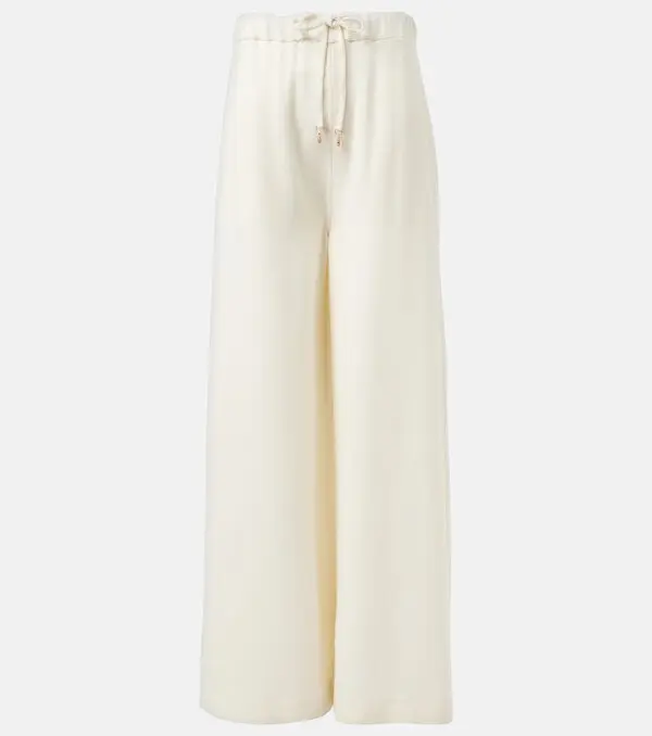 Gabriela Hearst Gelos Wool & Silk Palazzo Pants - White
