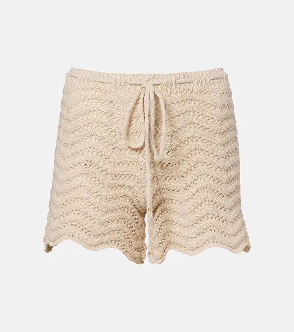 BANANHOT Kim Crochet Cotton-blend Shorts - Beige