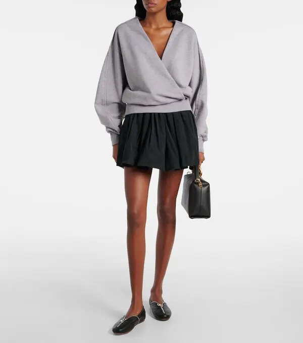 JW Anderson Gathered Taffeta Skort - Black