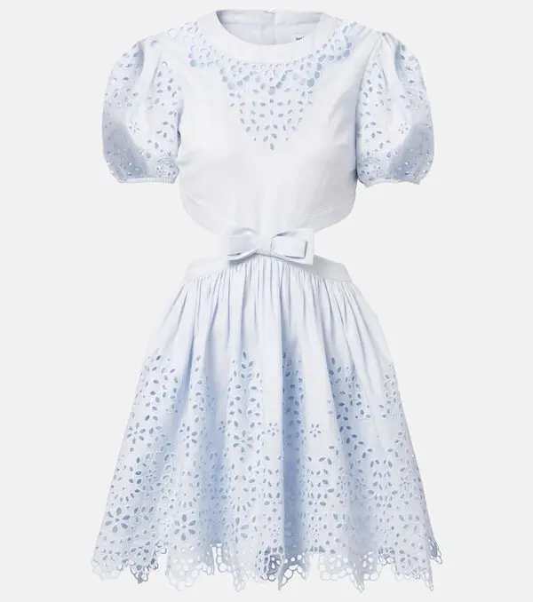 SELF-PORTRAIT Embroidered Cutout Minidress