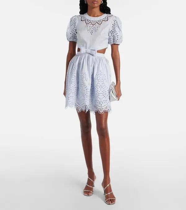 SELF-PORTRAIT Embroidered Cutout Minidress