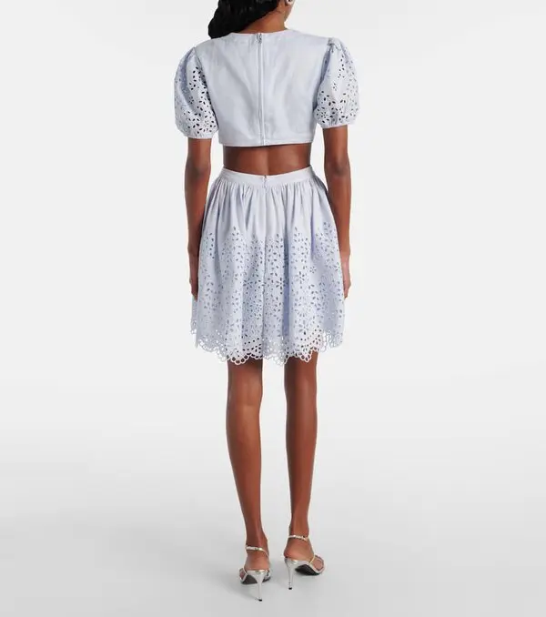 SELF-PORTRAIT Embroidered Cutout Minidress
