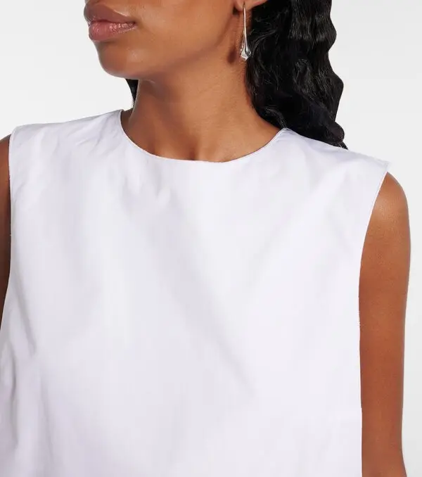 PATOU Scalloped Cotton Poplin Crop Top