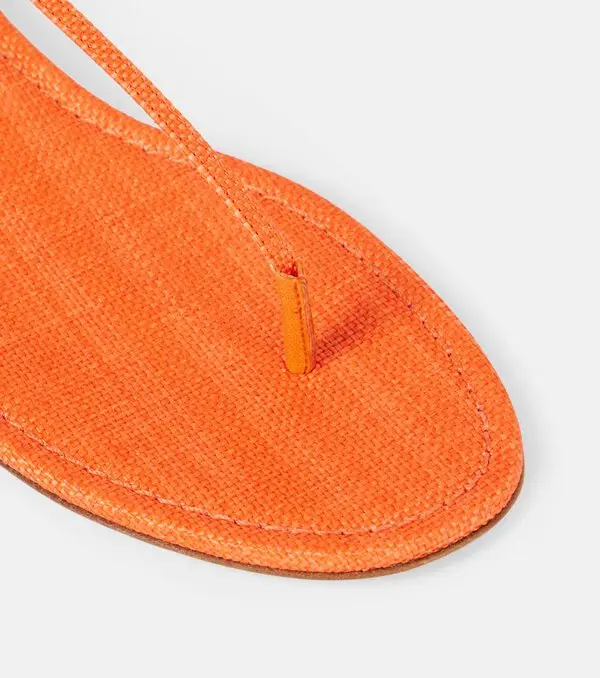 AQUAZZURA Almost Bare Raffia-effect Sandals - Orange