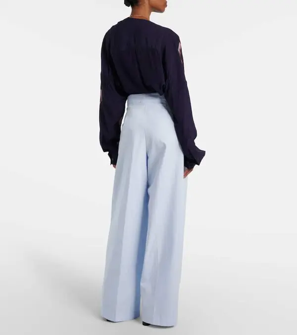 Dries Van Noten Cotton Wide-leg Trousers