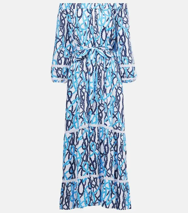 Melissa Odabash Eclipse Printed Midi Dress - Blue