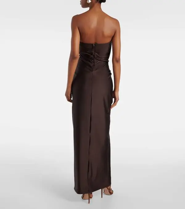 ADRIANA DEGREAS Waves Strapless Maxi Dress