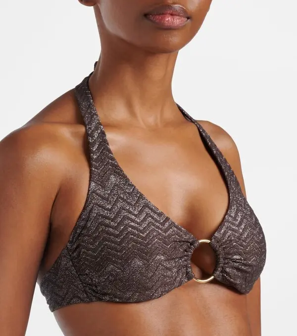 Melissa Odabash Brussels Halterneck Bikini Top - Brown