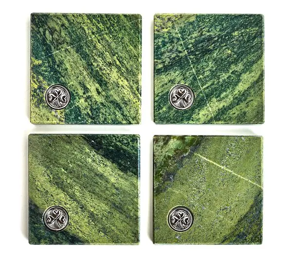 CONNEMARA MARBLE Set Of 4 Coasters With Irish Motif - One-color