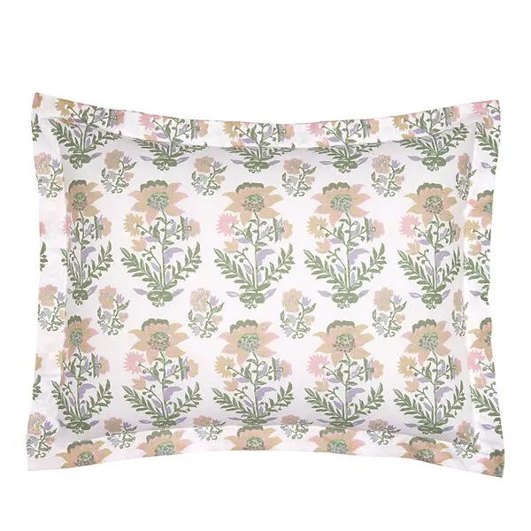 JOHN ROBSHAW Hina Floral Percale King Sham - Lavender/green