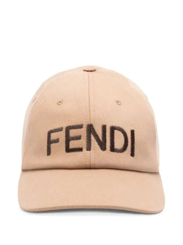 Fendi Rome Embroidered Baseball Cap - Beige