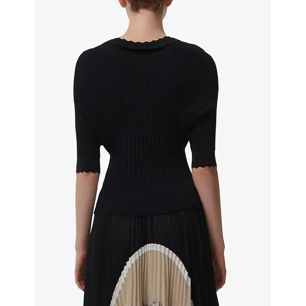 LEEM Batwing Ribbed Knitted Top