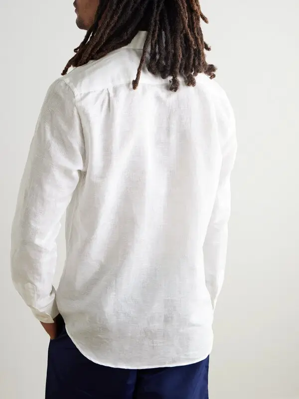 Vilebrequin Caroubis Cotton And Linen-blend Gauze Shirt - White