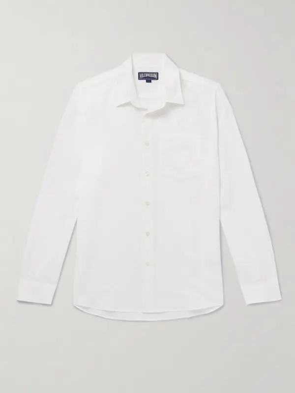 Vilebrequin Caroubis Cotton And Linen-blend Gauze Shirt - White