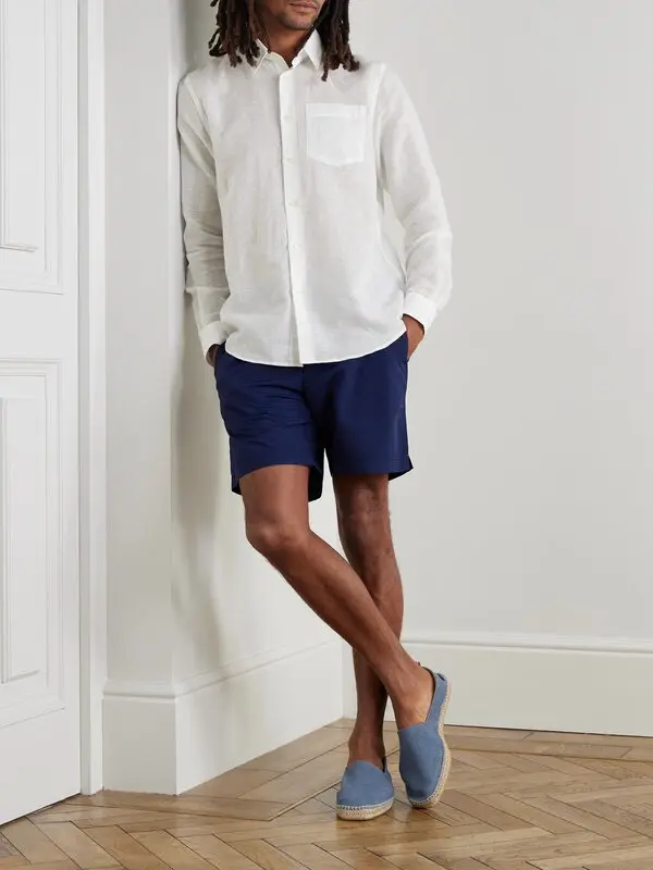Vilebrequin Caroubis Cotton And Linen-blend Gauze Shirt - White