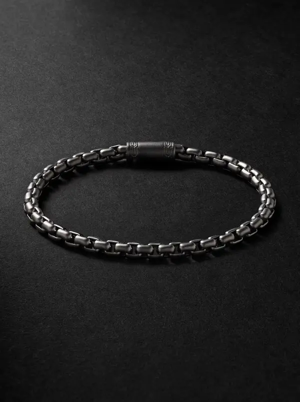 John Hardy Rhodium-plated Box Chain Bracelet - Silver
