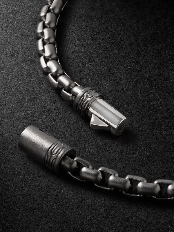 John Hardy Rhodium-plated Box Chain Bracelet - Silver