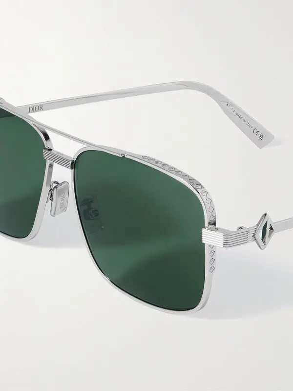 Dior Cd Diamond S9u Square-frame Sunglasses - Silver