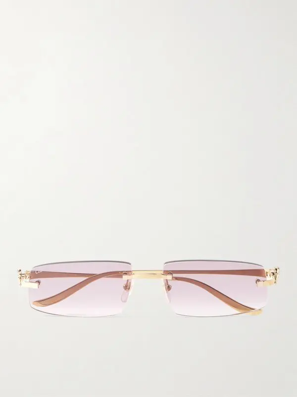 CARTIER Panthère Rimless Sunglasses - Gold