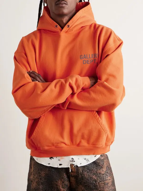 GALLERY DEPT. 90's Oversized Logo-print Hoodie - Orange
