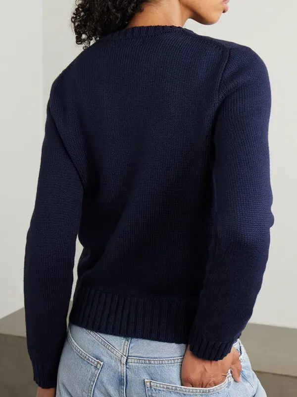 Polo Ralph Lauren Flag Intarsia Cotton Sweater - Blue